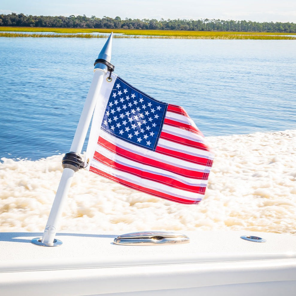 Coastal Hybrid 2' Burgees Flagpole White | 2' Boat Flagpole