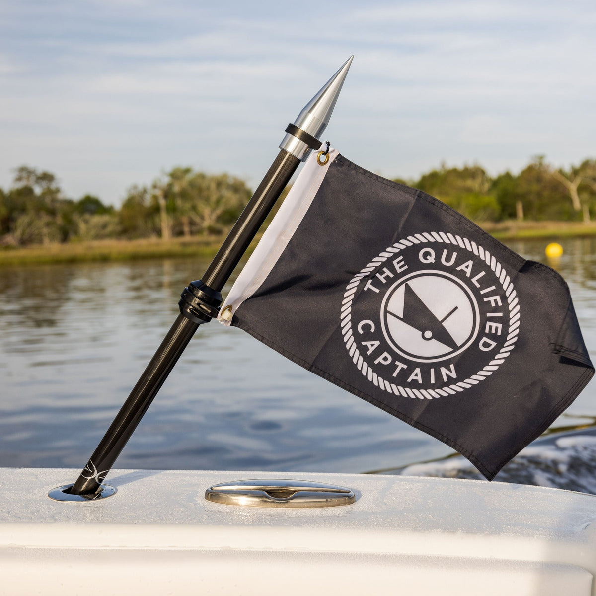 Coastal Hybrid 2' Burgees Flagpole | Black Carbon Fiber Flagpole for ...