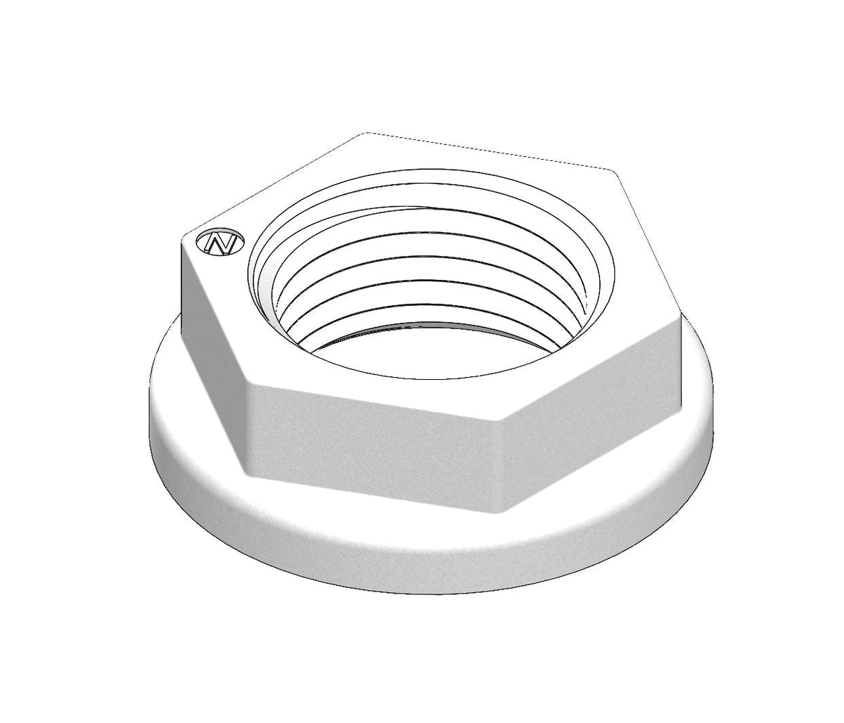 Nut Backing 1.25" NPS White
